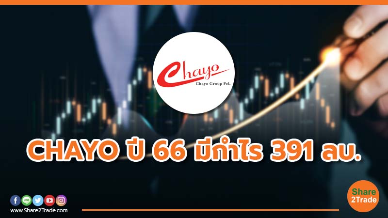 CHAYO ปี 66 มีกำไร 391 ลบ. | Share2Trade